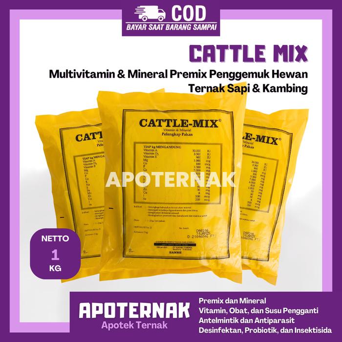 Jual PREMIX CATTLE MIX 1 kg | Penggemuk Sapi Kambing Hewan Ternak ...