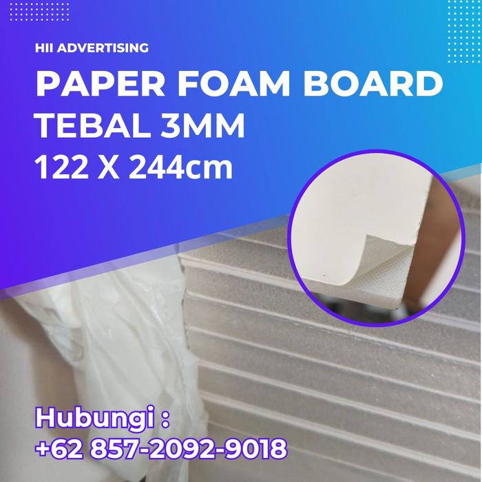 Jual FOAM BOARD 3MM 122 x 244 foam lembaran lapis kertas sisi printable ...
