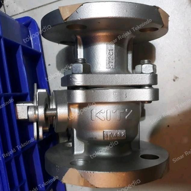 Jual Ball Valve SS304 JIS 10K Flange KITZ 1 1/2"inch / Ball Valve S13A ...