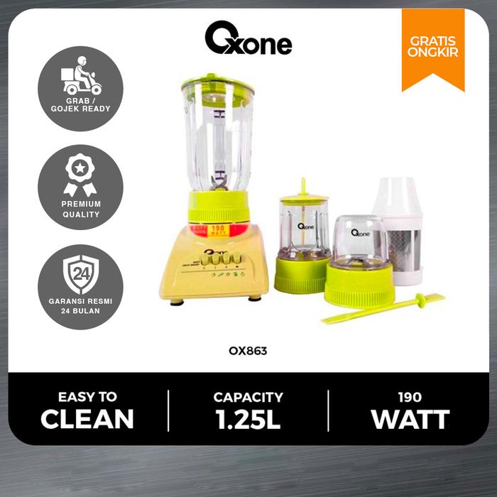 Promo Oxone OX863 Blender Plastik Set 3in1 Mata Pisau tajam Color full ...