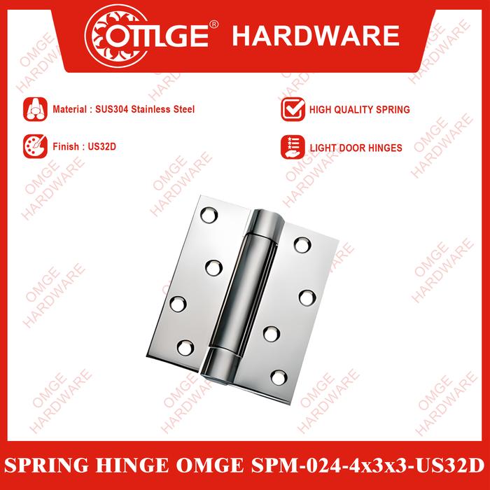 Jual Spring Hinge Door/Engsel Pintu Ringan OMGE SPM-024-4X3X3-US32D ...