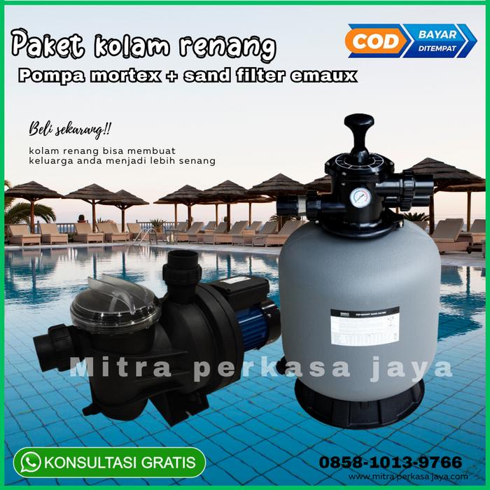 Jual Paket Pompa Kolam Renang 3/4HP+Sand Filter Emaux V350 Mesin Pompa ...