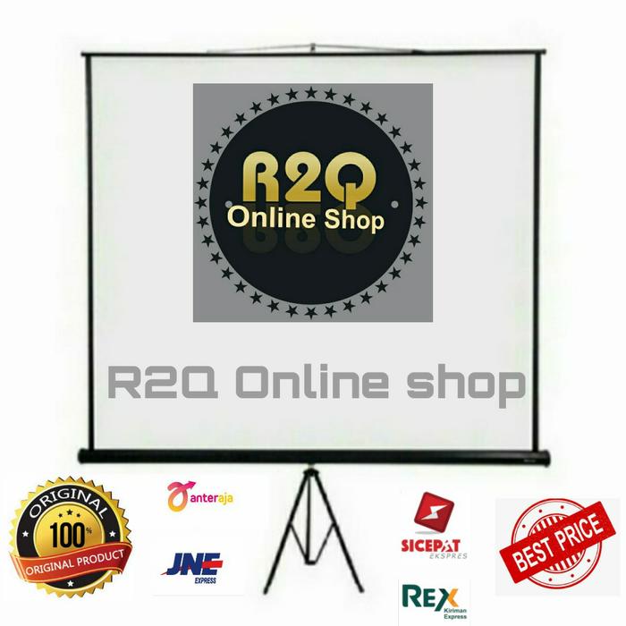 Jual layar proyektor manual Tripod 96 inch /Screen projector Tripod 96 ...