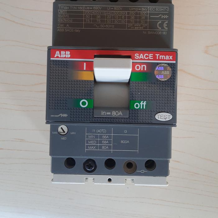 Jual mccb ABB 3p 80A 36KA / mccb abb Tmax T1N 160 / mccb abb 80a - Kota ...