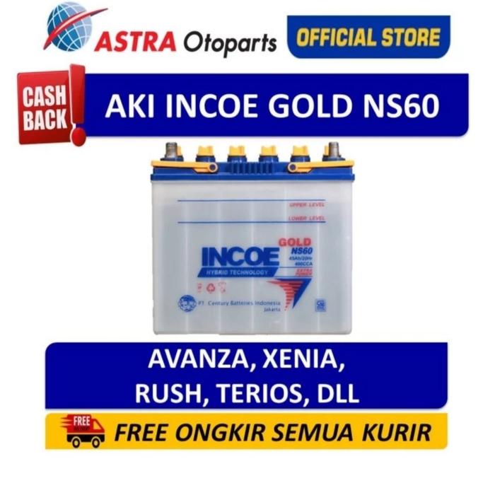 Jual aki ns60 incoe gold hybrid basah 12v 45ah Avanza Xenia Terios Rush APV - Kab. Bekasi ...