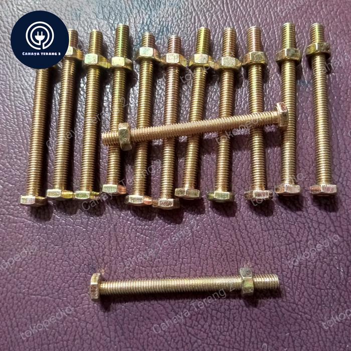 Jual Baut Mur m6 6x70 / Baut Kuning M6 / Baut Hexagon / BMK / Baut Hex ...