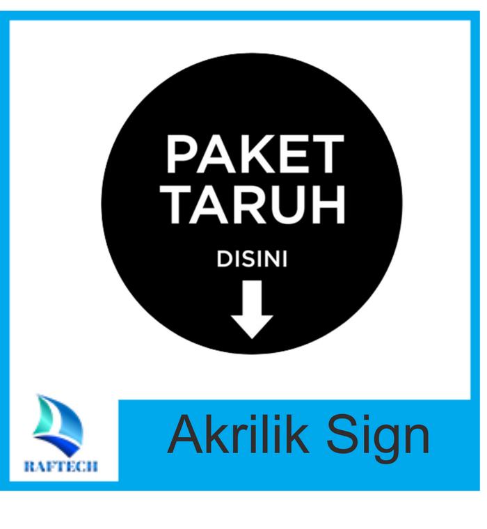 Jual Paket Taruh Disini Signage Acrylic Sign Board Akrilik - Putih ...