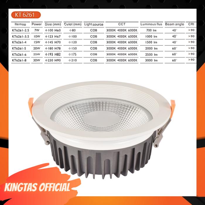 Jual Lampu Led Kingtas 6261 COB 7W-30W 3000k-6000k - Jakarta Utara - Kualitas Lighting | Tokopedia