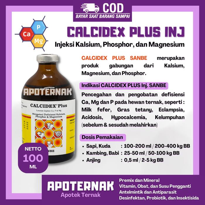 Jual CALCIDEX PLUS inj 100ml | Obat Hewan Lumpuh Kurang Kalsium Fosfor ...