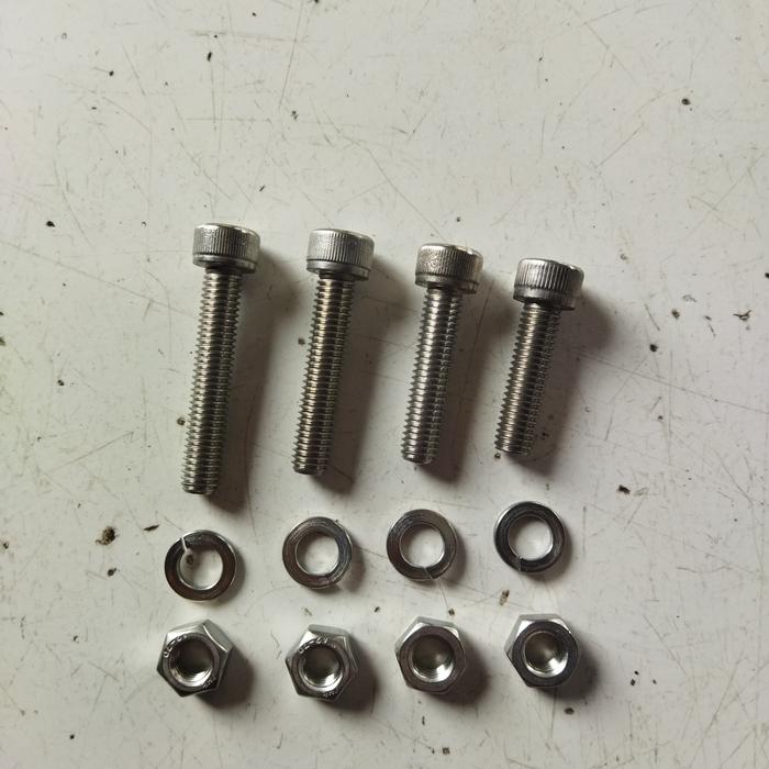 Jual Baut L + mur+ 1 ring plat stainless 304 m3x20 (full drat) anti ...