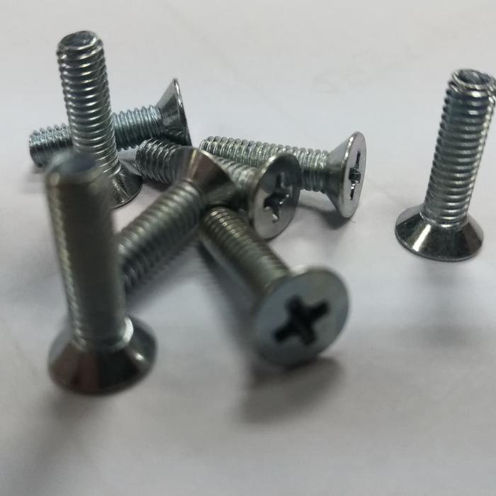 Jual JF M6x55 Baut JF m6 x 55 Flat head Machine Screw 100pcs Baut Verseng - Jakarta Barat - SLF ...