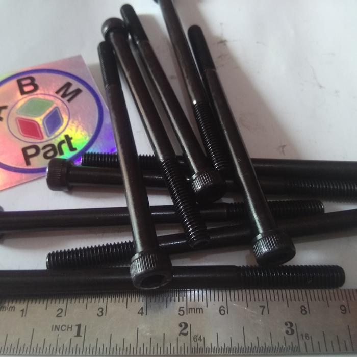 Jual Baut L Baja Hitam m10 x 90mm atau Baut 14 Panjang 9cm ( Drat 1.25 ...