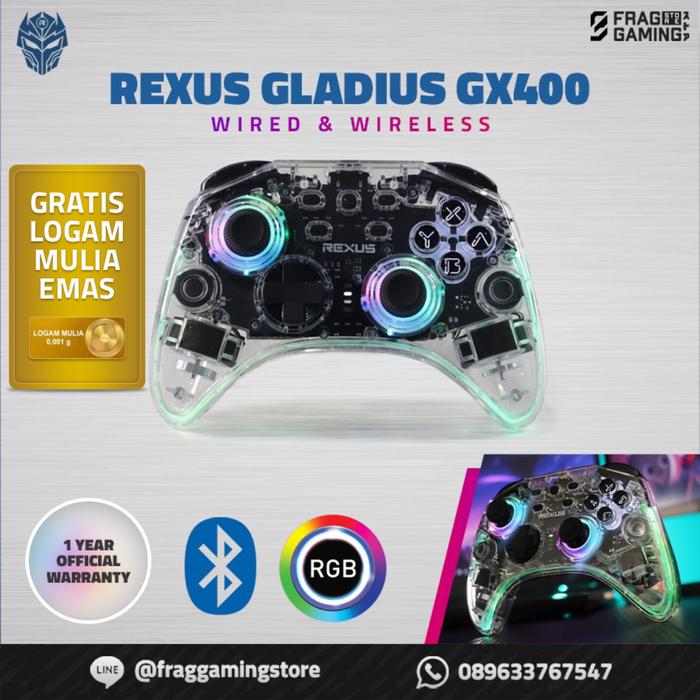 Jual Rexus Gx400 Bluetooth Gamepad Gladius Gx-400 Joystick Di Seller ...