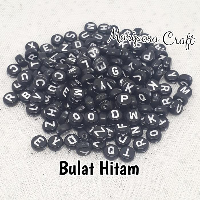 Jual Manik Mote Huruf Abjad BULAT GEPENG - Bulat Pastel 2 - Kab ...