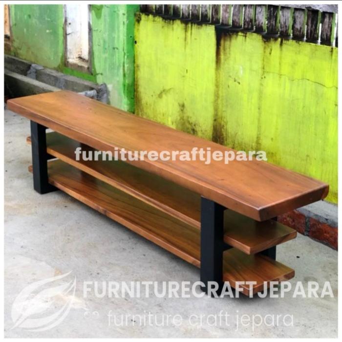 Jual BANGKU TAMAN KAYU SOLID 2 METER / KURSI BANGKU RAK SEPATU KAYU 200 ...
