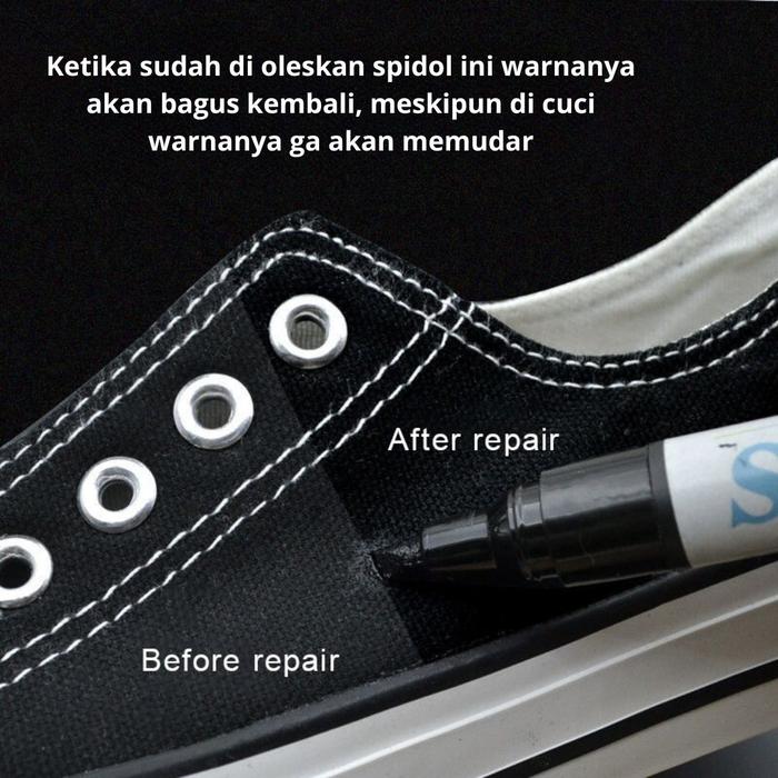 Jual Spidol Sneakers Repaint Shoe Marker Perbaikan Warna Sepatu Hitam ...