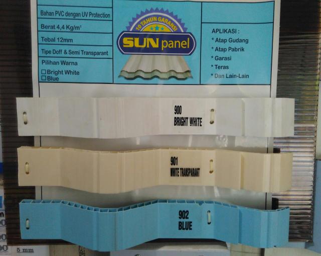 Jual ATAP UPVC SUNPANEL 12mm lebar efektif 770 SEMI TRANS [cream] UK. 4 ...