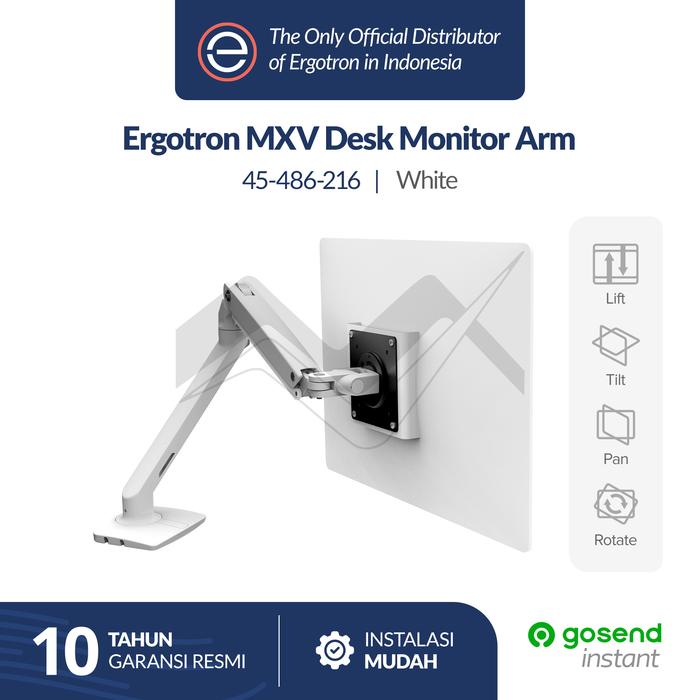Promo Ergotron MXV Desk Monitor Arm - White (45-486-216) Cicil 0% 3x - Jakarta Barat - Ergotron ...