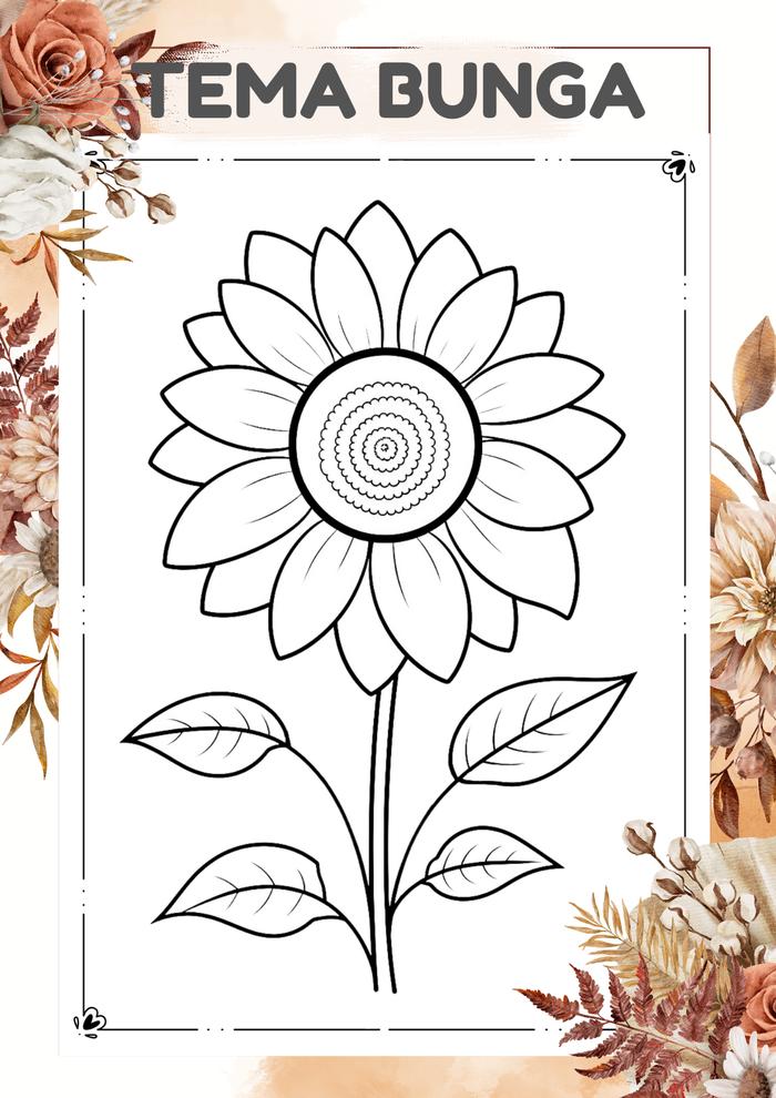 Jual KERTAS MEWARNAI BUNGA/KERTAS GAMBAR BUNGA/KERTAS MEWARNAI ANAK ...