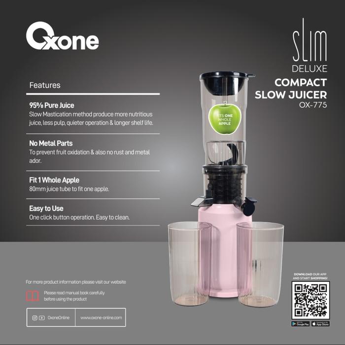 Jual Oxone Ox775 Slim Deluxe Compact Slow Juicer | Slow Juicer | Zero ...