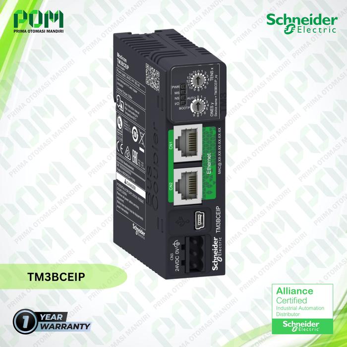 Jual TM3BCEIP Ethernet PLC TM3 Bus Coupler Module Schneider - Kota ...