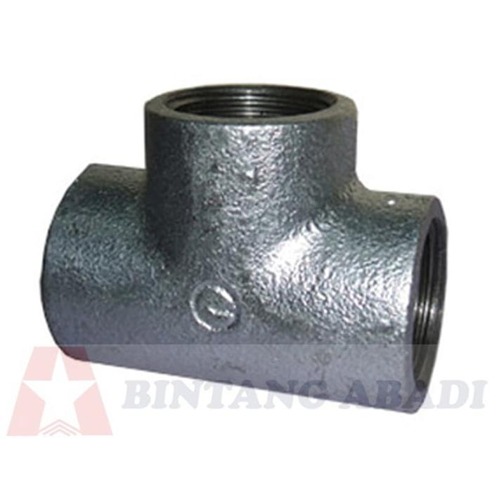 Jual Tee Pipa Air Ledeng 1/2" (15 mm) Besi Galvanis T Cabang 3 Drat ...