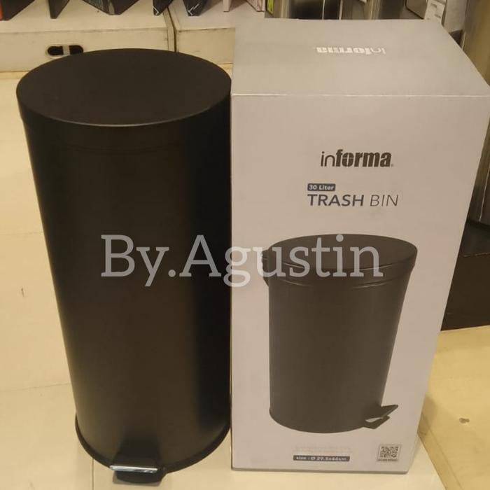 Jual Tempat sampah 30Ltr Stainless pedal injak Slow close informa - Hitam - Kota Bekasi - By ...