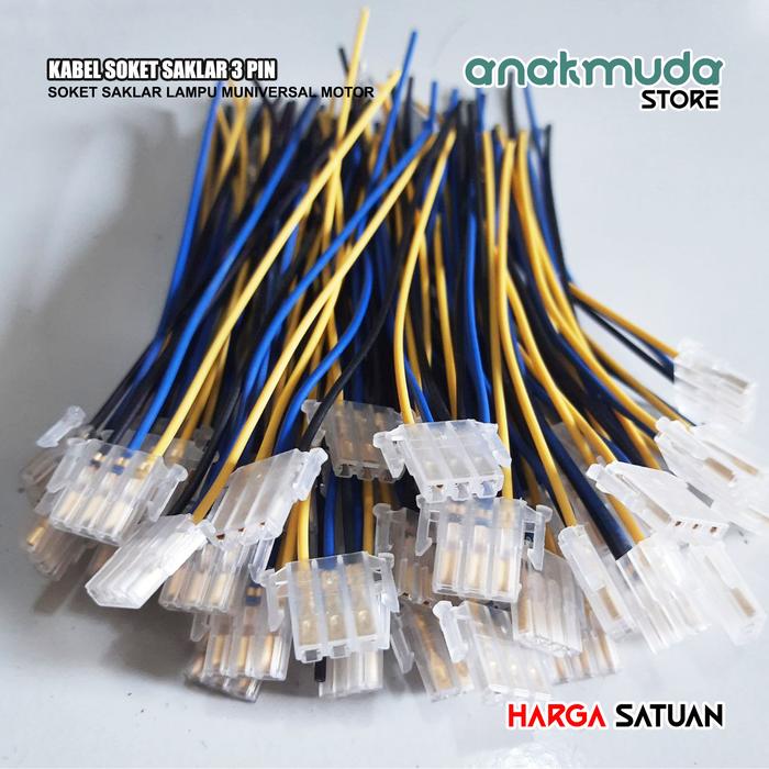 Promo Socket Soket Saklar Kabel Lampu Dim On Off Sein Motor 3 Pin Motor ...
