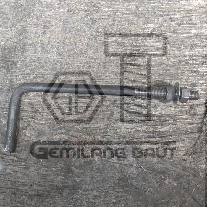 Jual Baut Angkur L M12 /Angkur Besi Beton 1/2"X 60 CM (ST 37) +2 Mur+1 ...