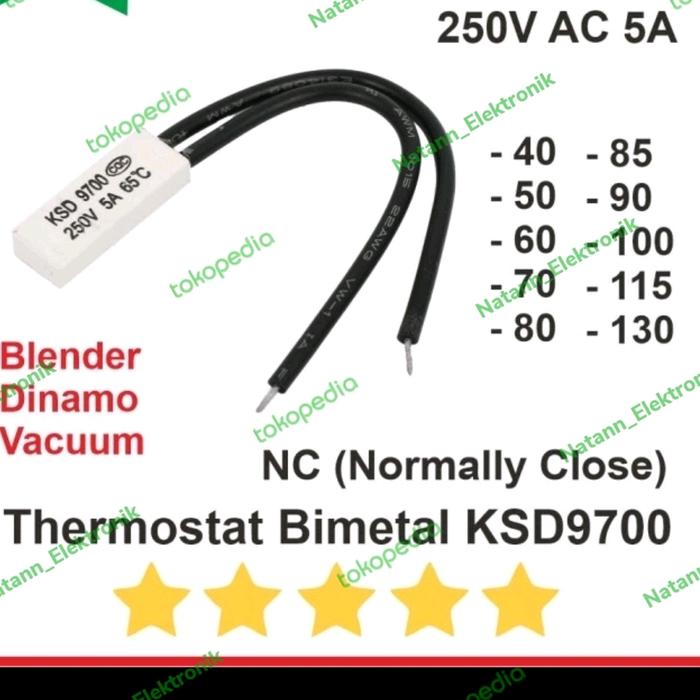 Jual thermostat thermofuse thermo fuse ksd9700 125derajat 125 derajat ...
