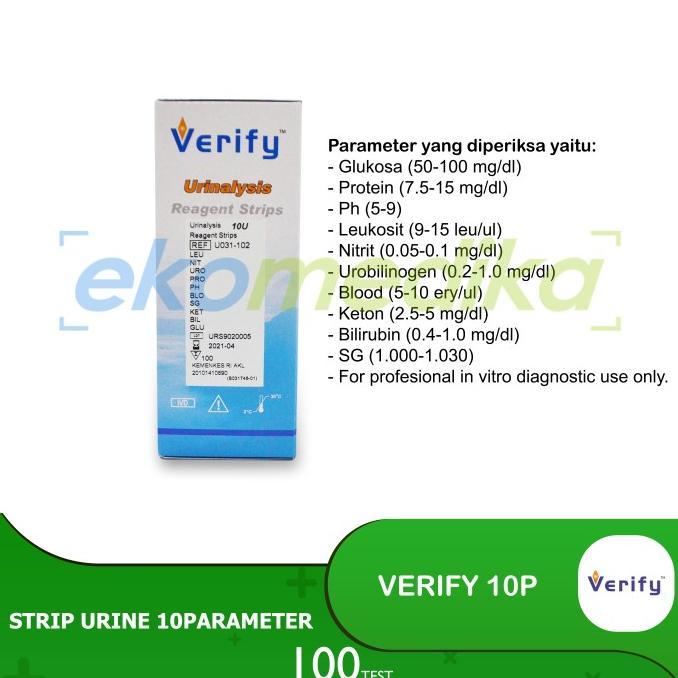 Jual Verify Urinalysis - Reagent Strips - 10 Parameter - Tes Urine 10P ...