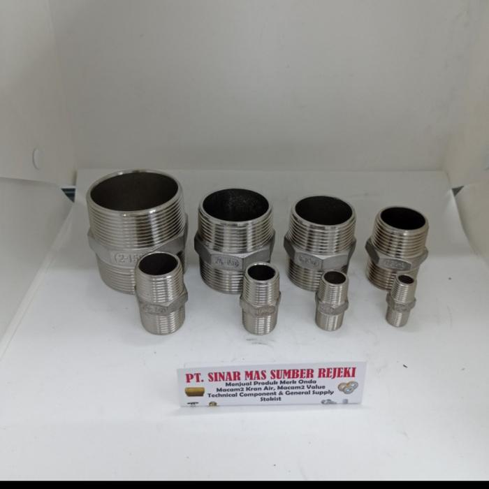 Jual DOUBLE NEPEL STAINLESS SS304 DRAT LUAR 1.5 INCH - Jakarta Barat - Sumber Sukses Teknik ...