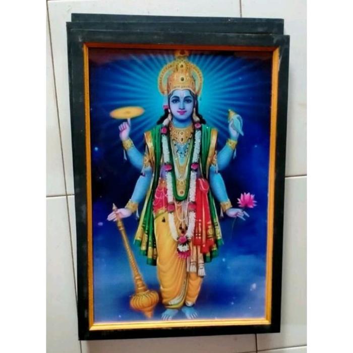 Jual Poster Hiasan Dinding Lukisan Cetak Dewa Krisna Plus Bingkai ...