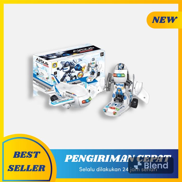 Jual Mainan Anak Robot Air Bus Pesawat bisa jadi berubah robot ...