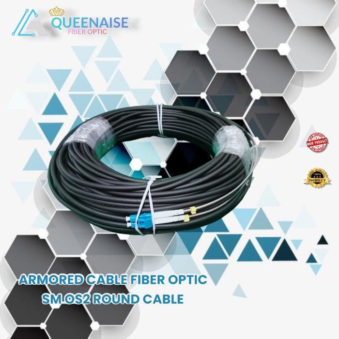 Jual Armored cable fiber optic LC to LC UPC OS2 2 Core Singlemode 300 ...