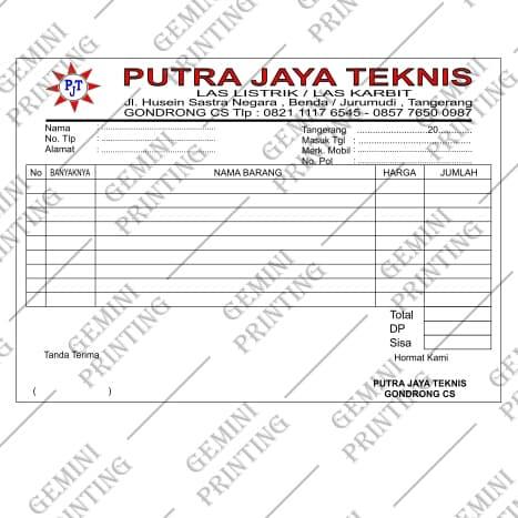 Jual Cetak Nota Murah - 2 rangkap ( custom ) + nomerator - Jakarta ...
