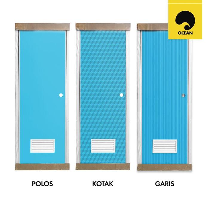 Jual -** PINTU KAMAR MANDI / PINTU PVC WARNA POLOS KOTAK GARIS | 1 SET ...
