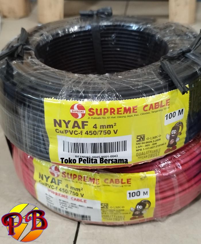 Jual Kabel NYAF 4 mm Merk Supreme - 100 Meter, Hitam - Jakarta Pusat - Toko Pelita Bersama ...