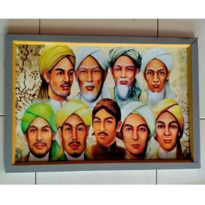 Jual Poster Hiasan Dinding Lukisan Cetak Walisongo Plus Bingkai Ukuran ...
