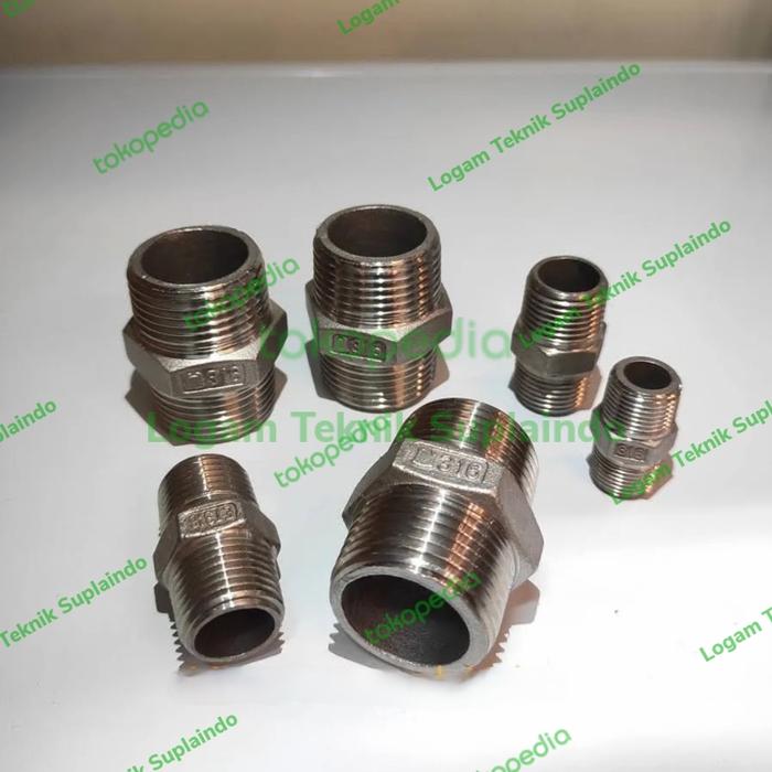Jual Double Neppel Stainless SS316 Uk 1/2 Inch / Double Nepel - Jakarta ...