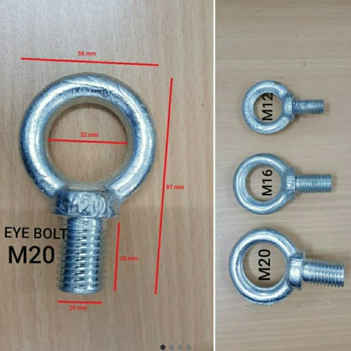 Jual Eye bolt m14 / baut mata / baut gantungan / eyebolt - Jakarta ...