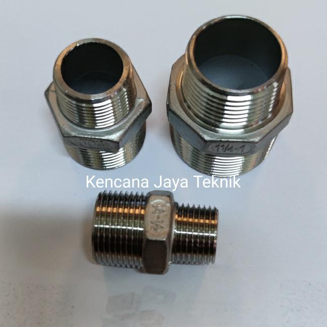 Jual Double Nepel Reducer / Reducer Nepel Stainless 304 3/4 x 1/2 ...