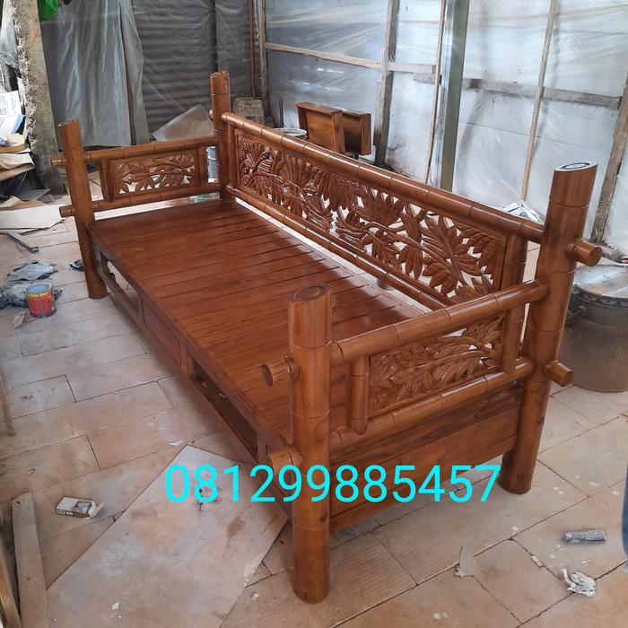 Jual kursi bale bale bambu jati bangku teras minimalis risban daybed ...