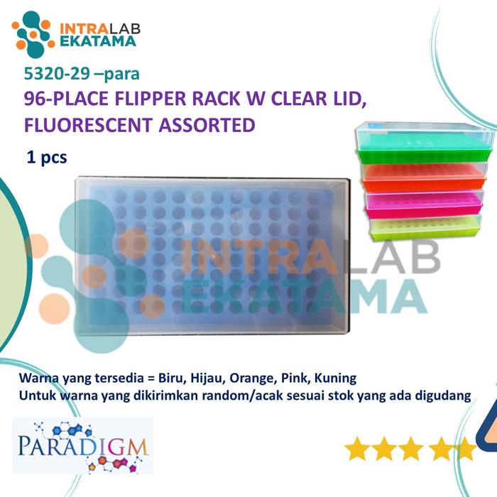 Jual 96-PLACE FLIPPER RACK W CLEAR LID, FLUORESCENT ASSORTED - Kota ...