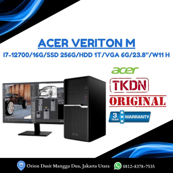 Jual ACER PC VERITON M/0009 (I7-12700/16G/SSD 256G/HDD 1T/VGA 6G/23.8 ...