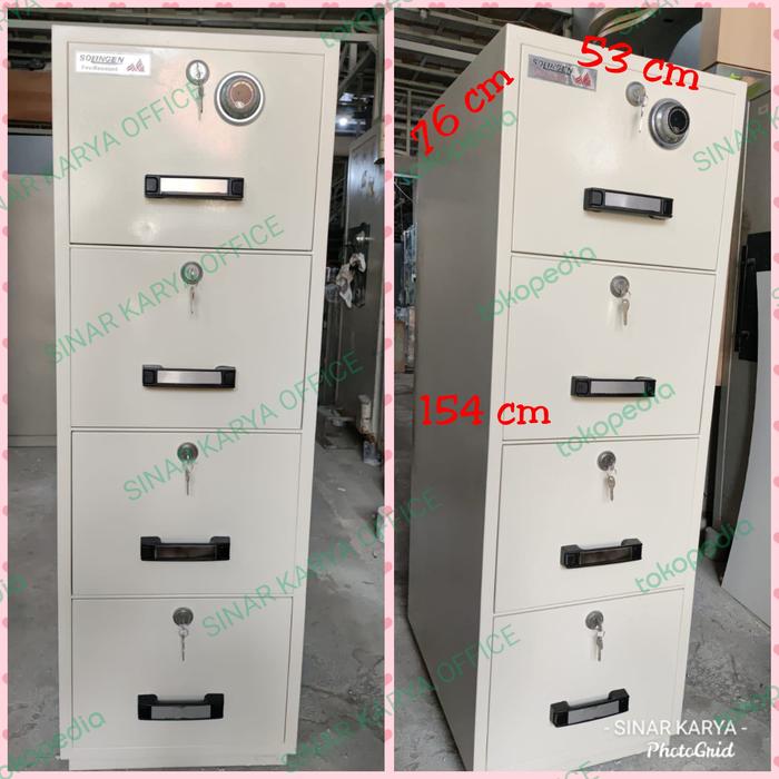 Jual Fireproof SOLINGEN 4 drawers Filling Cabinet Tahan Api 4 laci ...