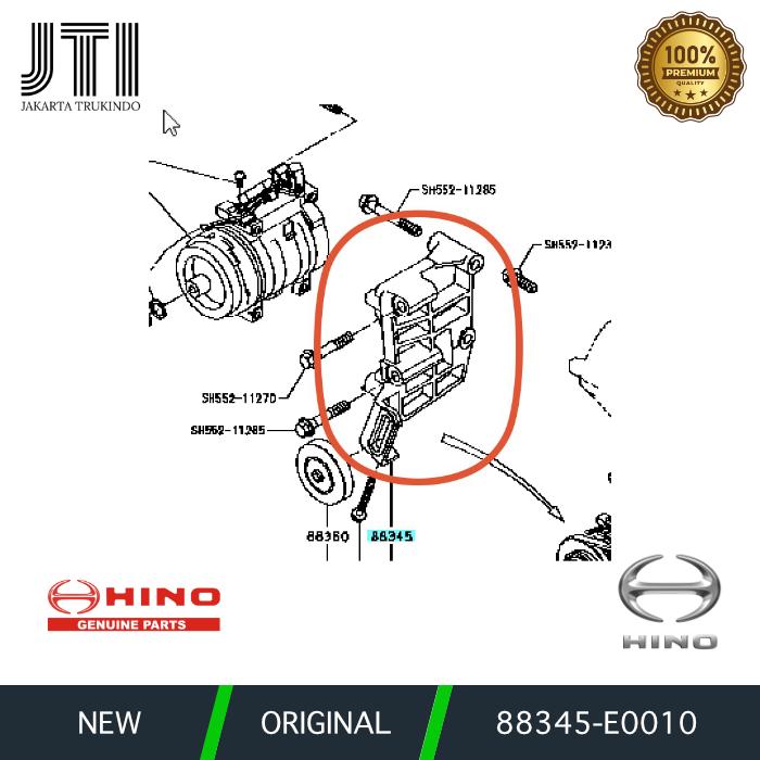 Jual BRACKET COMPRESSOR HINO 500 88345-E0010 88345E0010 - Jakarta Barat ...