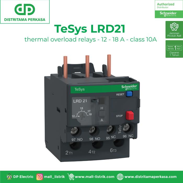 Jual Schneider Thermal Overload Relay TeSys LRD 12-18A - LRD21 - Kota ...