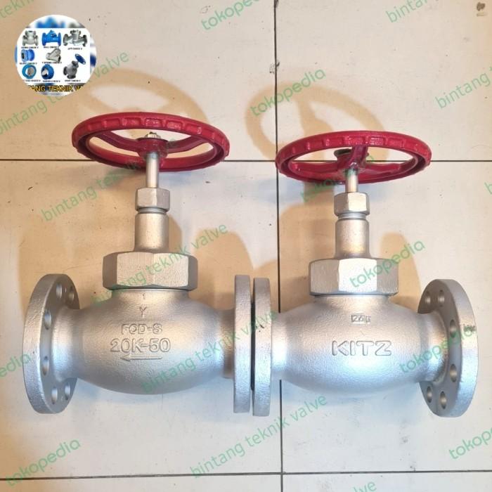 Jual globe valve kitz 1 1/2" inch fcd-s DN40 JIS 20K cast iron steam ...