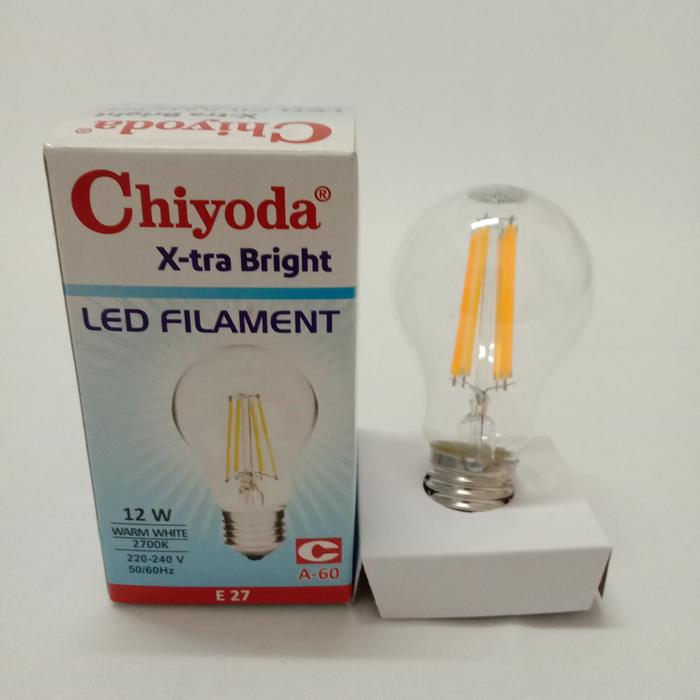 Jual Lampu Chiyoda LED Filament A-60 4W-12W Kuning / WarmWhite - 10W ...